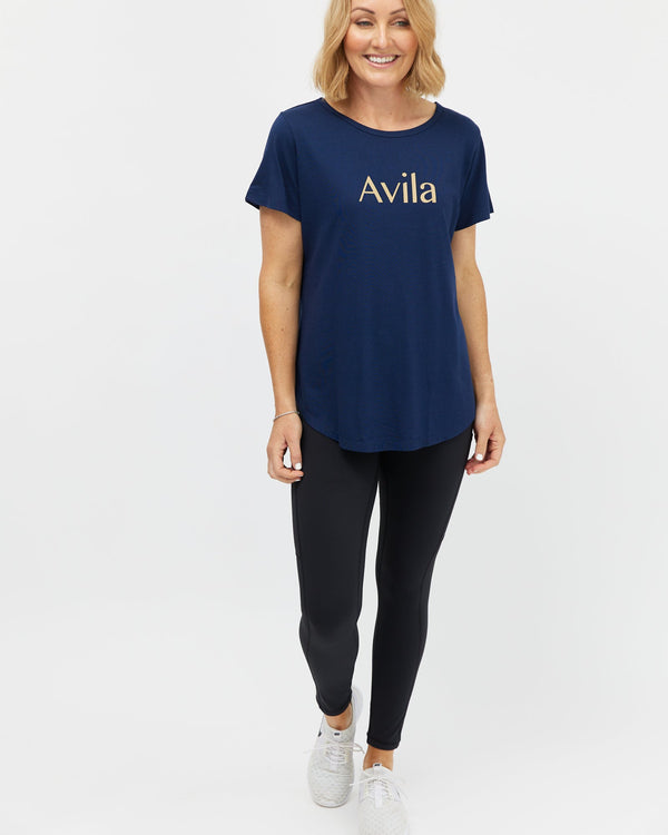 Avila logo T-shirt - Navy - Avila the label
